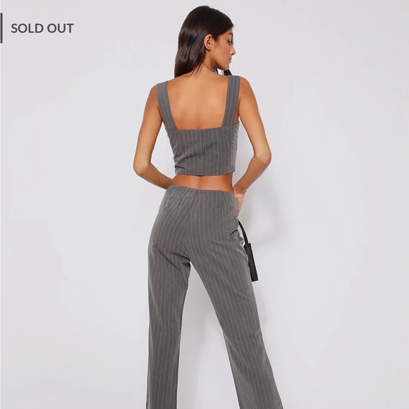 Tiger Mist | Tops | Charcoal Pinstripe Top | Poshmark